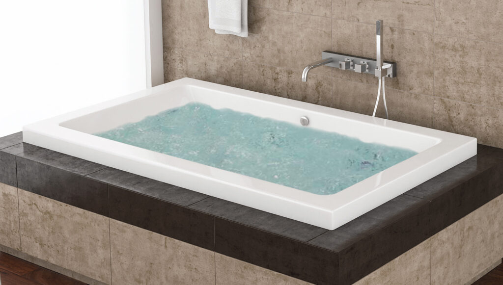 Hydrotherapy Tub Rectangular Freestanding Whirlpool Bathtub | Luxury