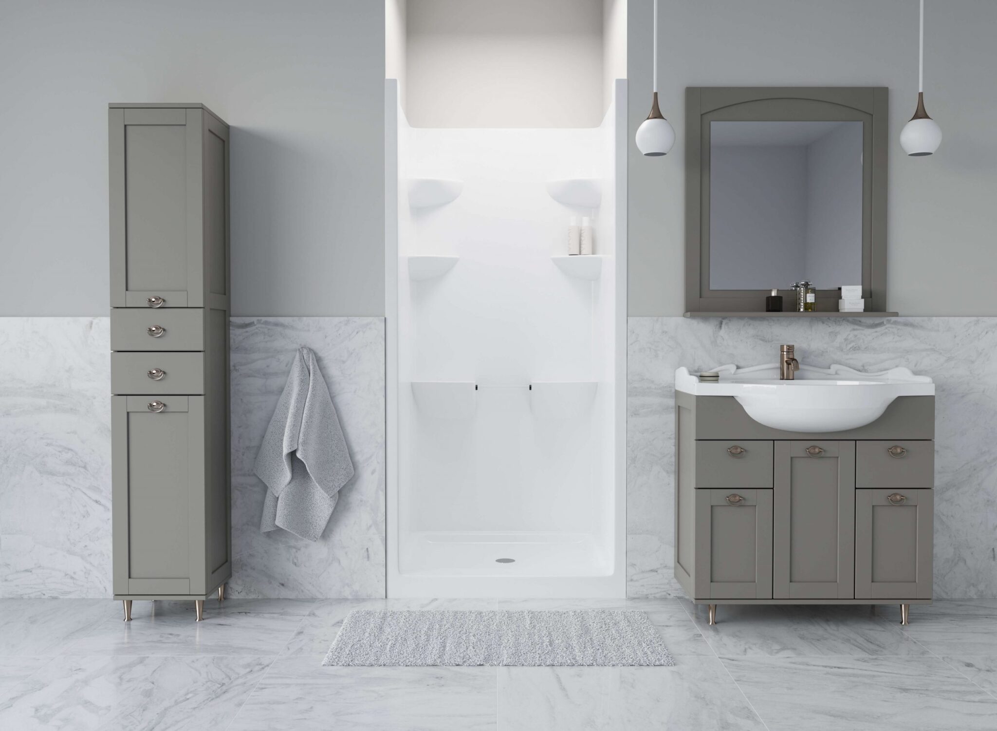 Melrose™ 5 One Piece Shower – Centre Drain | Mirolin