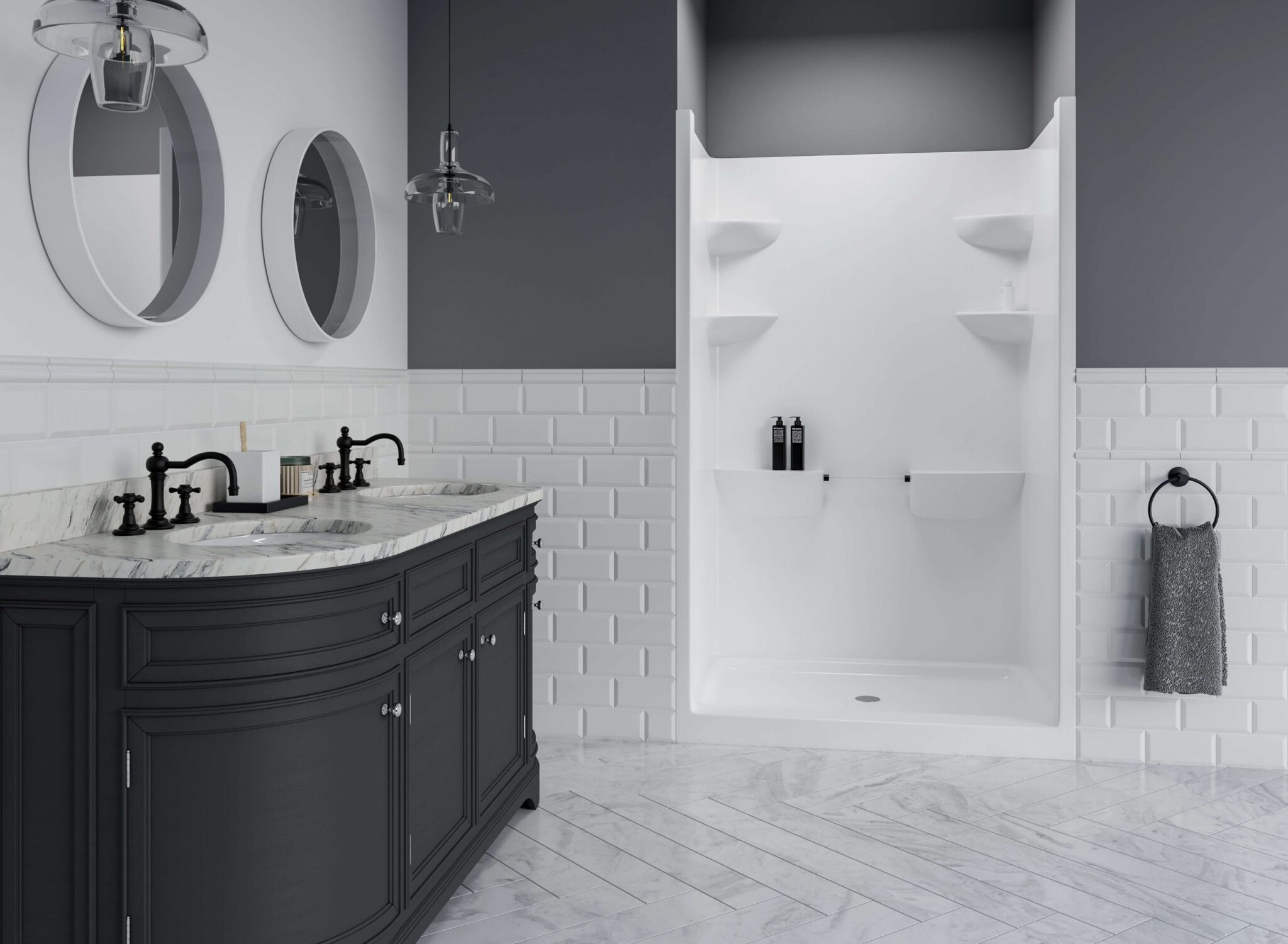 Melrose™ 5 One Piece Shower – End Drain | Mirolin