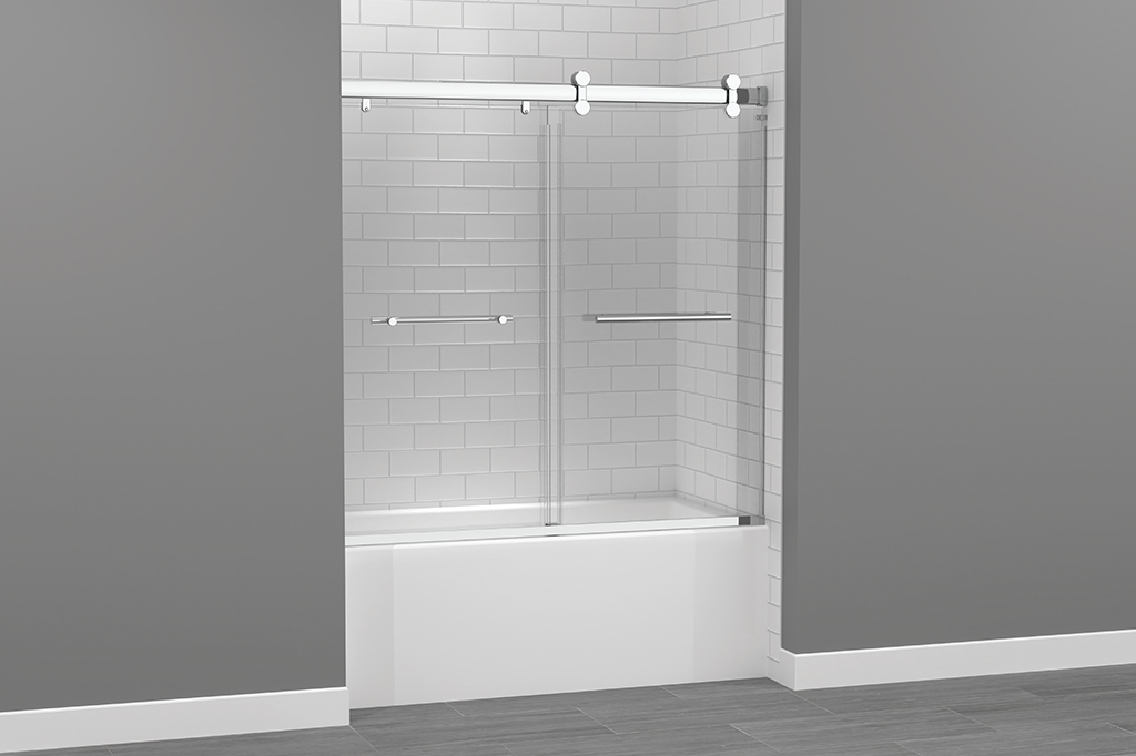 Exploria Porte coulissante hybride pour baignoire-douche 52 – 56 po | Mirolin